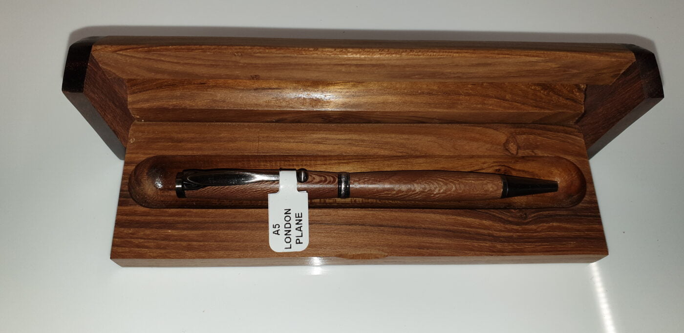 London Plane Slimline Ballpoint Pen – Hand Turned Pens